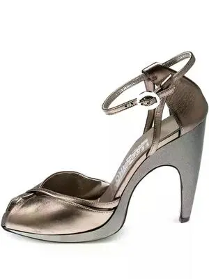 FERRAGAMO 110mm Metallic-finish Sandals - Brown