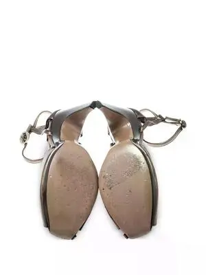FERRAGAMO 110mm Metallic-finish Sandals