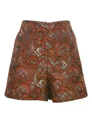 Sandro Patterned Jacquard High-waisted Shorts