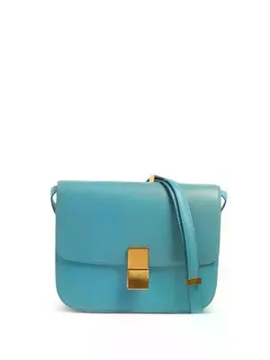 Celine Classic Box Leather Shoulder Bag - Blue
