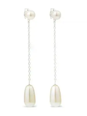SUSAN CAPLAN Faux-pearl Drop Earrings - Silver