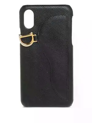 Dior Logo-charm Leather Iphone X Case - Black