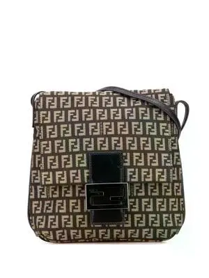 Fendi Zucchino Canvas Crossbody Bag - Brown