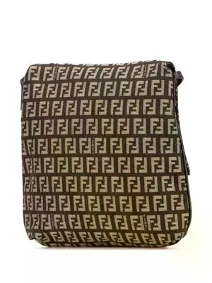 Fendi Zucchino Canvas Crossbody Bag - Brown