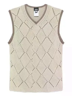 Gianfranco Ferre 2000s Diamond-pattern Sleeveless Vest - Neutrals