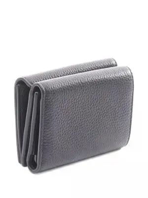Balenciaga 2020s Mini Tri-fold Leather Wallet - Black