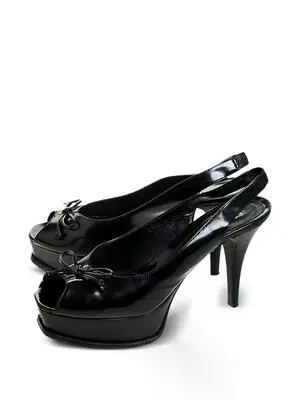 Fendi 100mm Bow Detail Slingback Sandals
