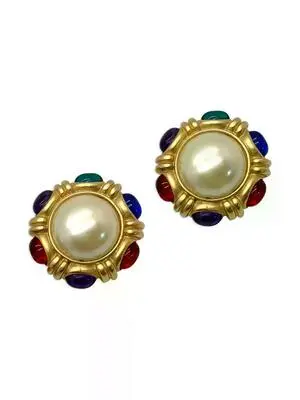 JENNIFER GIBSON JEWELLERY 1980s Mughal Cabochon-cut Clip-on Earrings