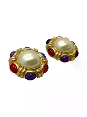 JENNIFER GIBSON JEWELLERY 1980s Mughal Cabochon-cut Clip-on Earrings