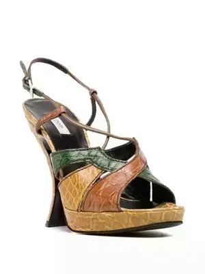Prada 120mm Alligator Sandals