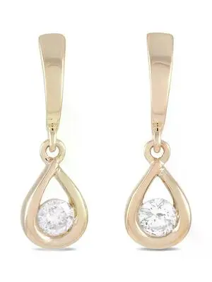 LB EXCLUSIVE 14k Yellow Diamond Drop Earrings - Gold