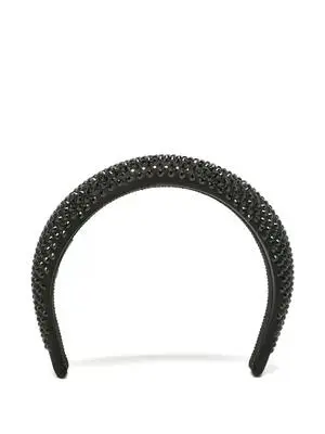 Prada Satin Crystal-embellished Headband - Black