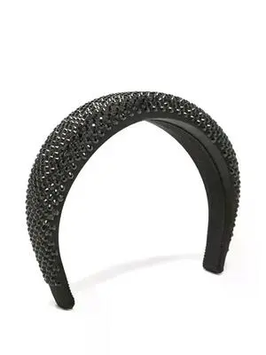 Prada Satin Crystal-embellished Headband - Black