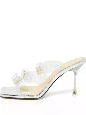 Mach & Mach 90mm Crystal-embellished Sandals - White