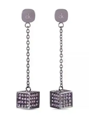 Calvin Klein Crystal-embellished Drop Earrings - Silver