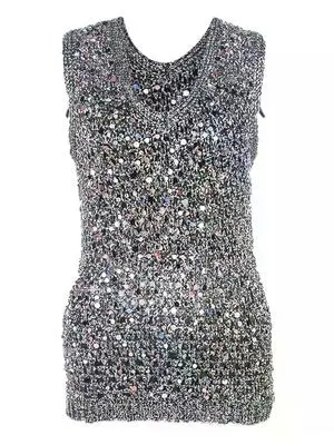 Zac Posen Sequin-embellished Sleeveless Top