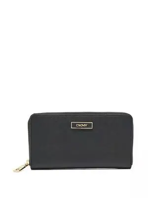Dkny Textured-leather Zip-around Wallet - Black