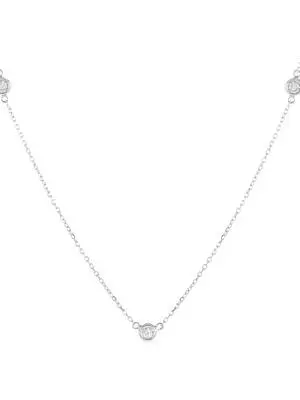 LB EXCLUSIVE 14k White Gold Diamond Necklace - Silver