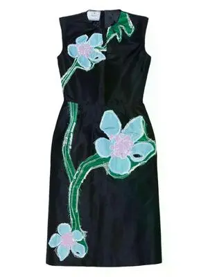 Prada Flower Appliqué Dress