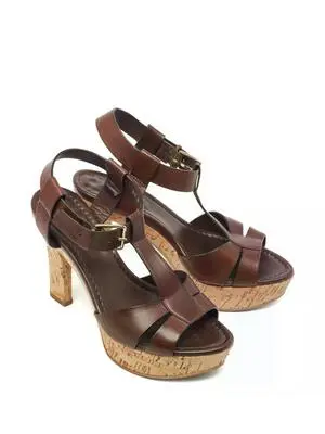 Santoni Leather Heeled Sandals