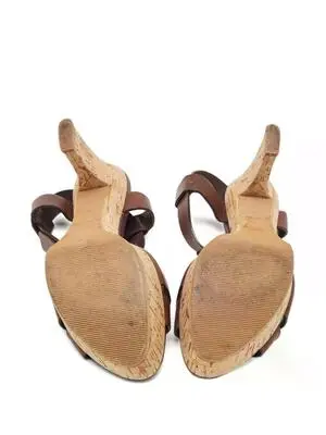 Santoni Leather Heeled Sandals