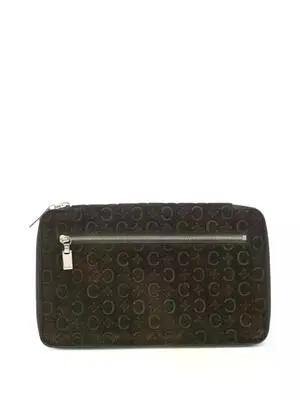 Celine Monogram-embossed Leather Wallet - Brown