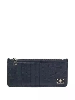 Dolce & Gabbana Logo-plaque Leather Card Holder - Blue