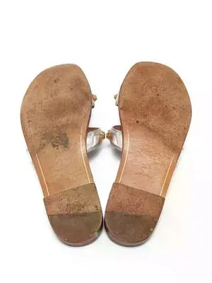 Prada Metallic Leather Sandals