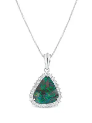 LB EXCLUSIVE Platinum, Diamond, And Opal Necklace