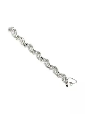 JENNIFER GIBSON JEWELLERY 1950s Maer Crystal-embellished Bracelet - Silver