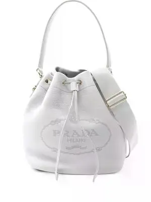Prada Drawstring Leather Bucket Bag