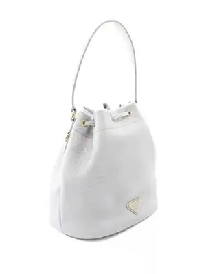 Prada Drawstring Leather Bucket Bag