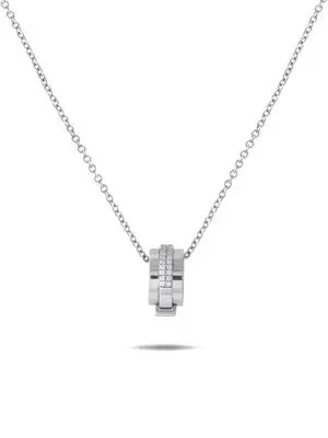 ASPREY 18k White Gold Diamond Pendant Necklace - Silver