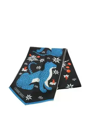 Hermès 2010s Maxi Twilly Les Leopards Scarf