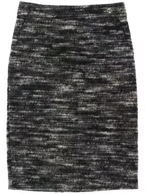 Gucci 2010s Logo Plaque Pencil Skirt