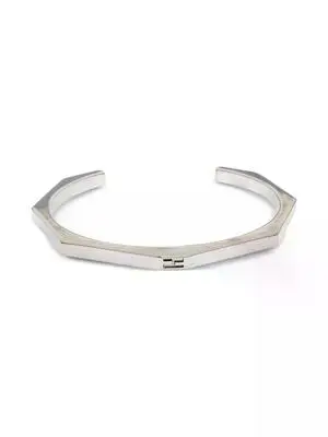 Fendi Ff-logo Open-cuff Bracelet - Metallic