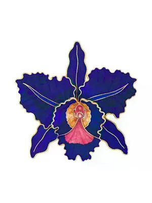 SUSAN CAPLAN 1980s Orchid Brooch - Blue