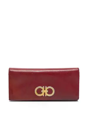 FERRAGAMO Logo-plaque Leather Chain Wallet - Red