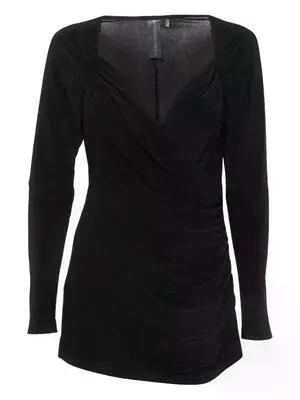Norma Kamali Sweetheart-neck Drape Top