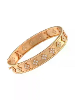 VAN CLEEF & ARPELS 18k Rose Gold Clovers Diamond Bracelet