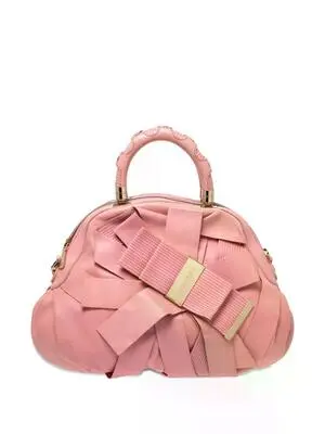 Versace Venita Bow Leather Tote Bag