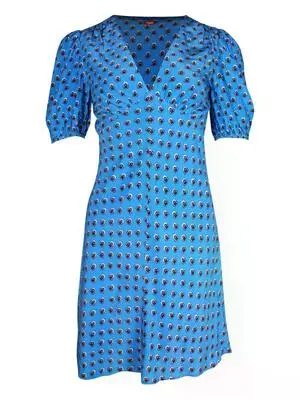 Staud Milla Puff-sleeve Floral-print Mini Dress