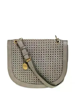 Stella McCartney Alexa Woven Leather Flap Crossbody Bag
