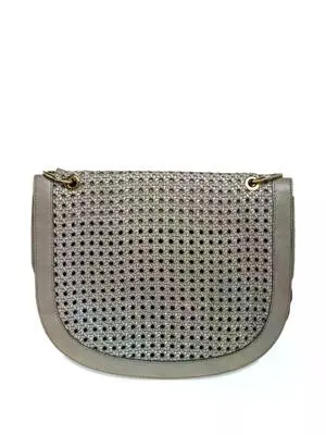 Stella McCartney Alexa Woven Leather Flap Crossbody Bag