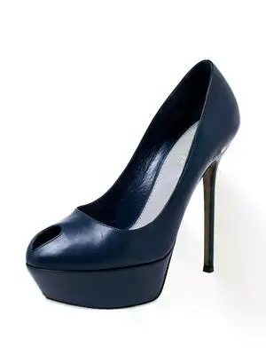SERGIO ROSSI 135mm Platform Peep-toe Pumps - Blue