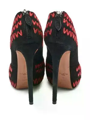 Alaïa 150mm Zigzag-stitch Suede Ankle Boots