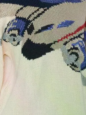 KRIZIA Patterned Intarsia Knit Sweater