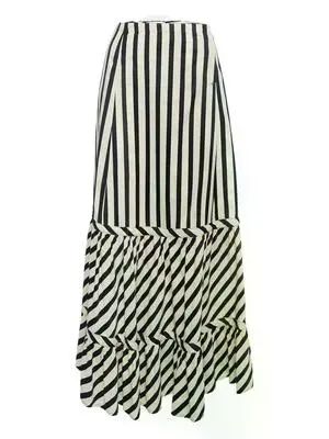Sportmax Striped Tiered Skirt - Black