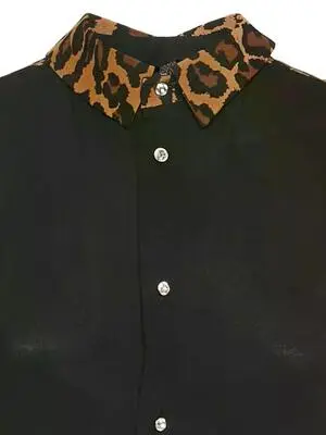 Miu Miu Leopard-collar Sleeveless Shirt