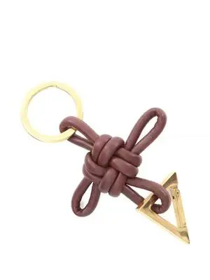 Bottega Veneta Pre-owned 2020s Triangle-knot Leather Keyring - Gold